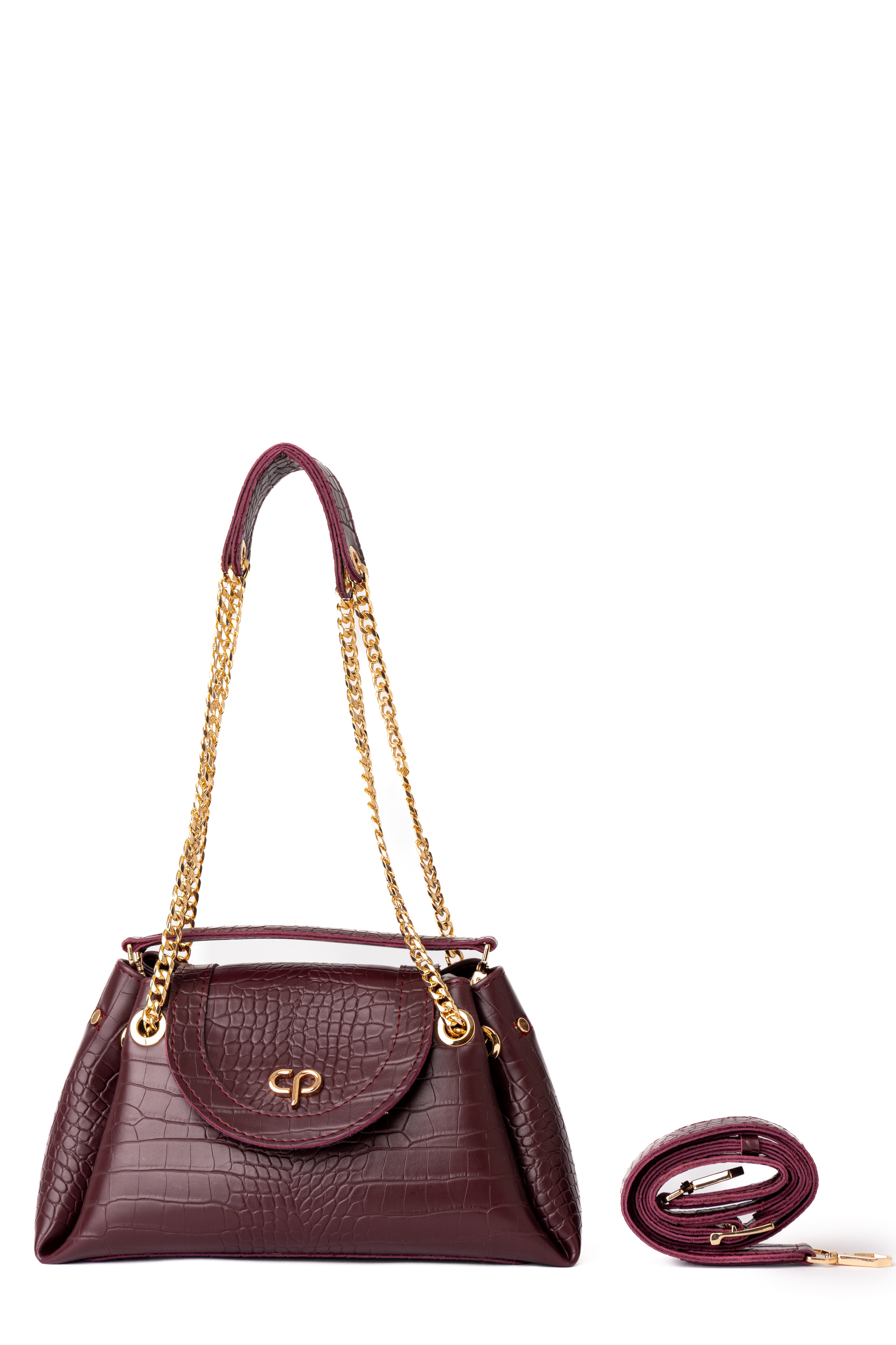 Mini Tia bordeaux croco – COCOPAT