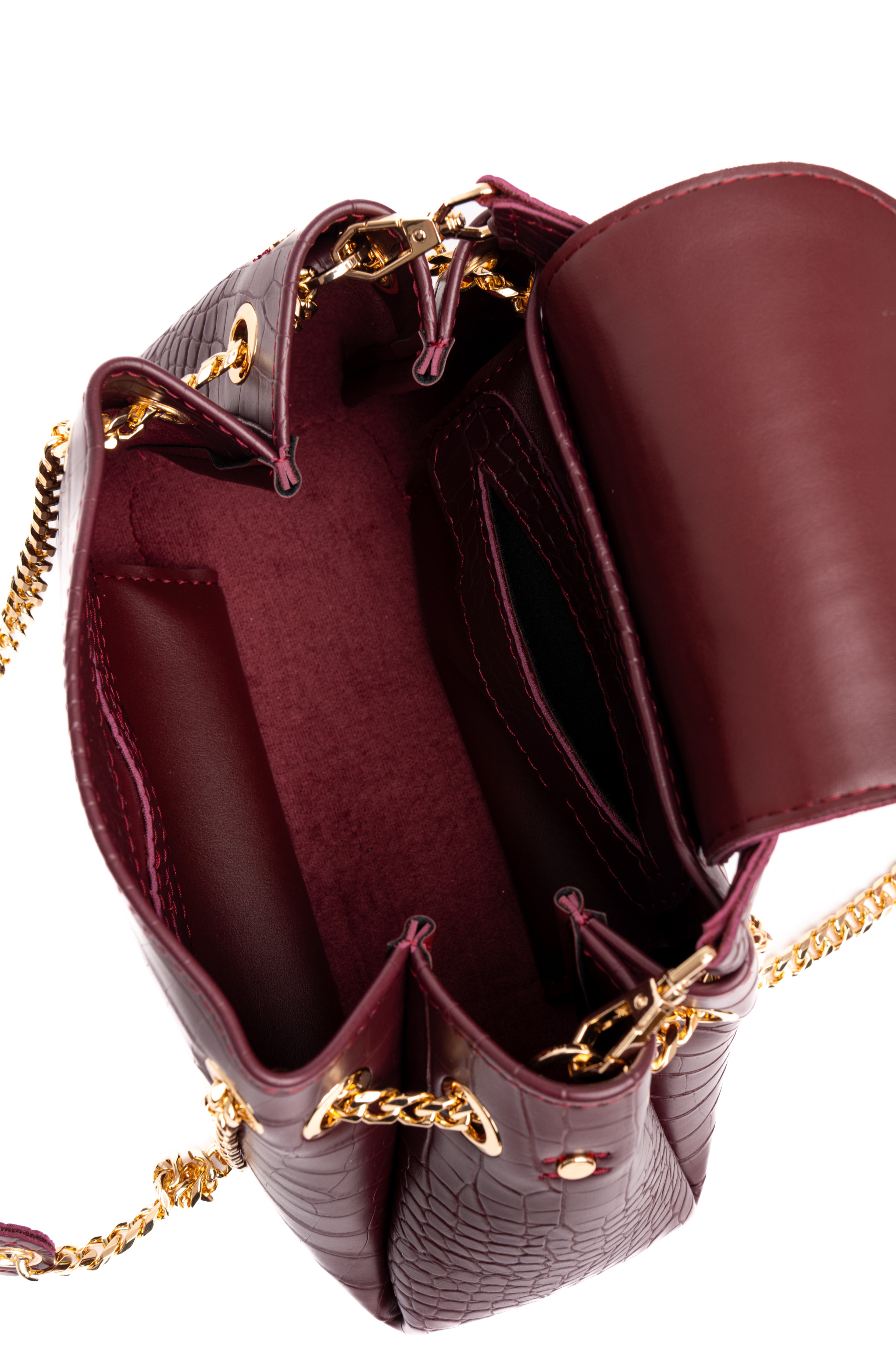 Mini Tia bordeaux croco – COCOPAT